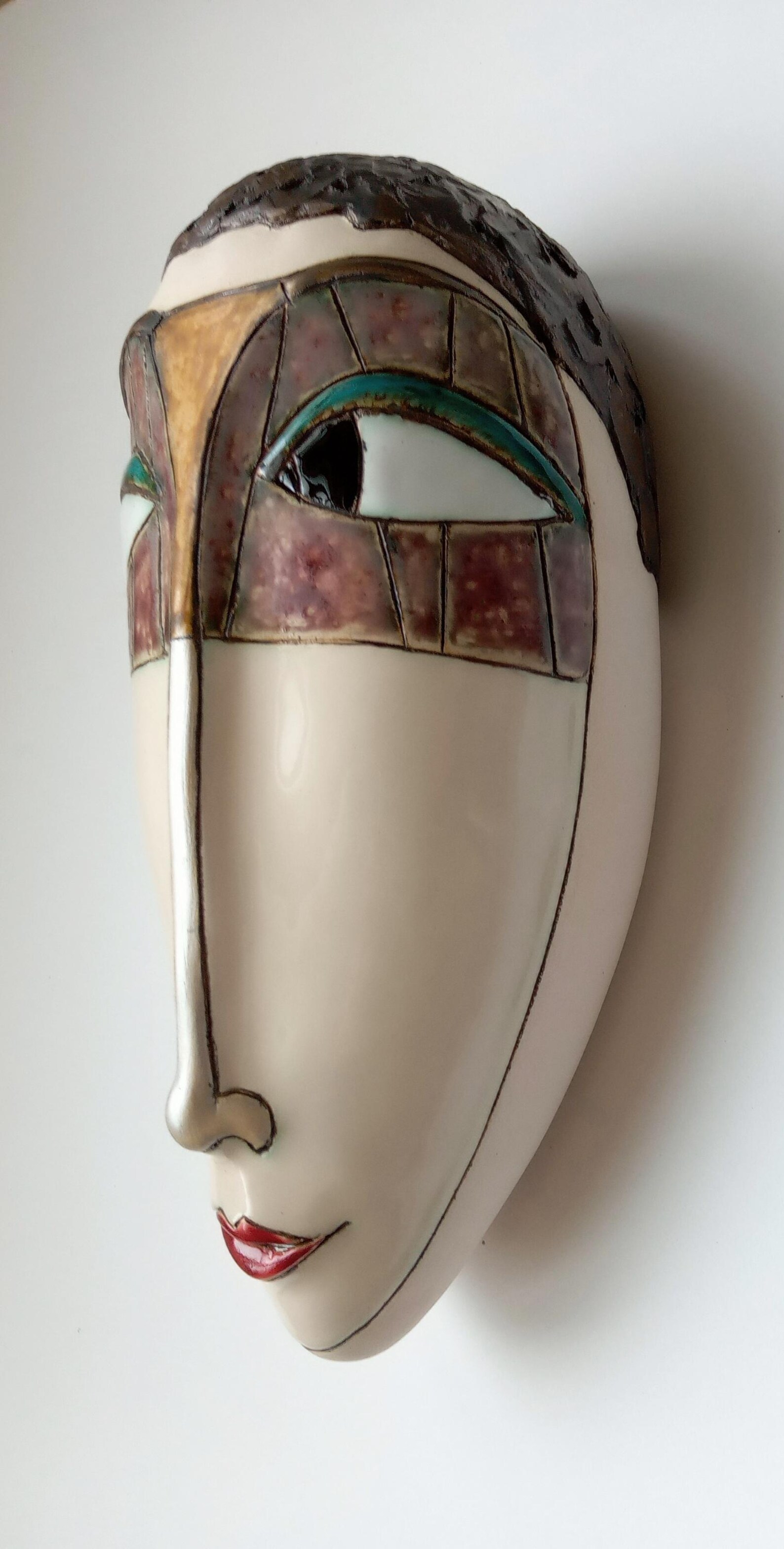 Wall Hanging Mask, Handmade Wall Mask, Pottery Wall Decor, Artisan ...