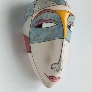 Ceramic Face, Fireplace Decor, Ceramic Wall Mask, Ceramic Sculpture ...