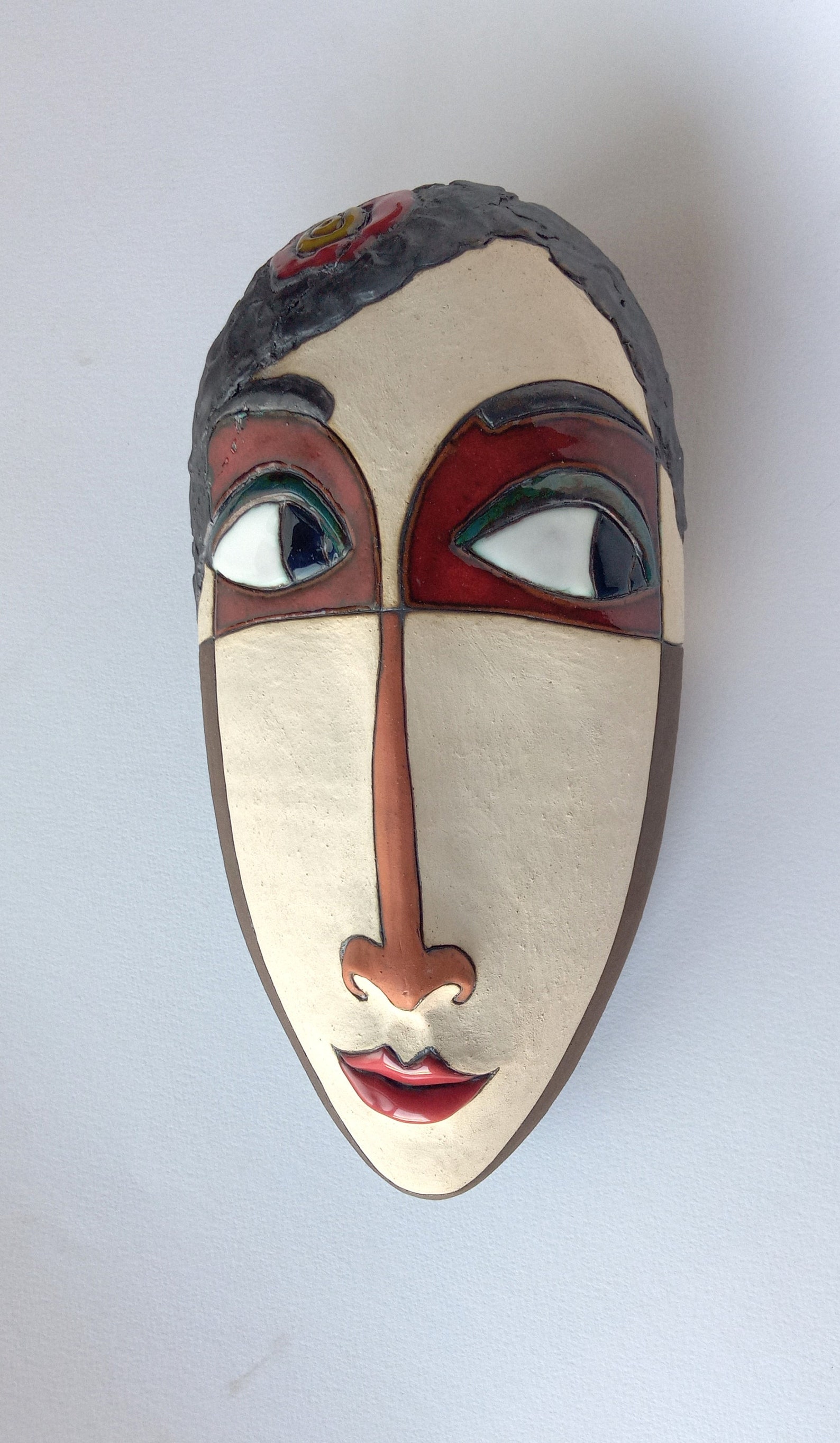 Ceramic Sculpture, Mask for Wall, Home Decor Mask, Fireplace Decor ...
