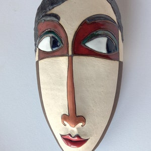 Ceramic Sculpture, Mask for Wall, Home Decor Mask, Fireplace Decor ...
