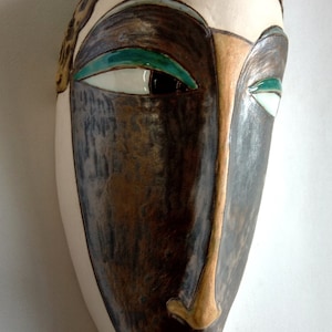 Ceramic Mask Handmade, Ceramic Face, Ceramic Sculpture, Mask for Wall ...