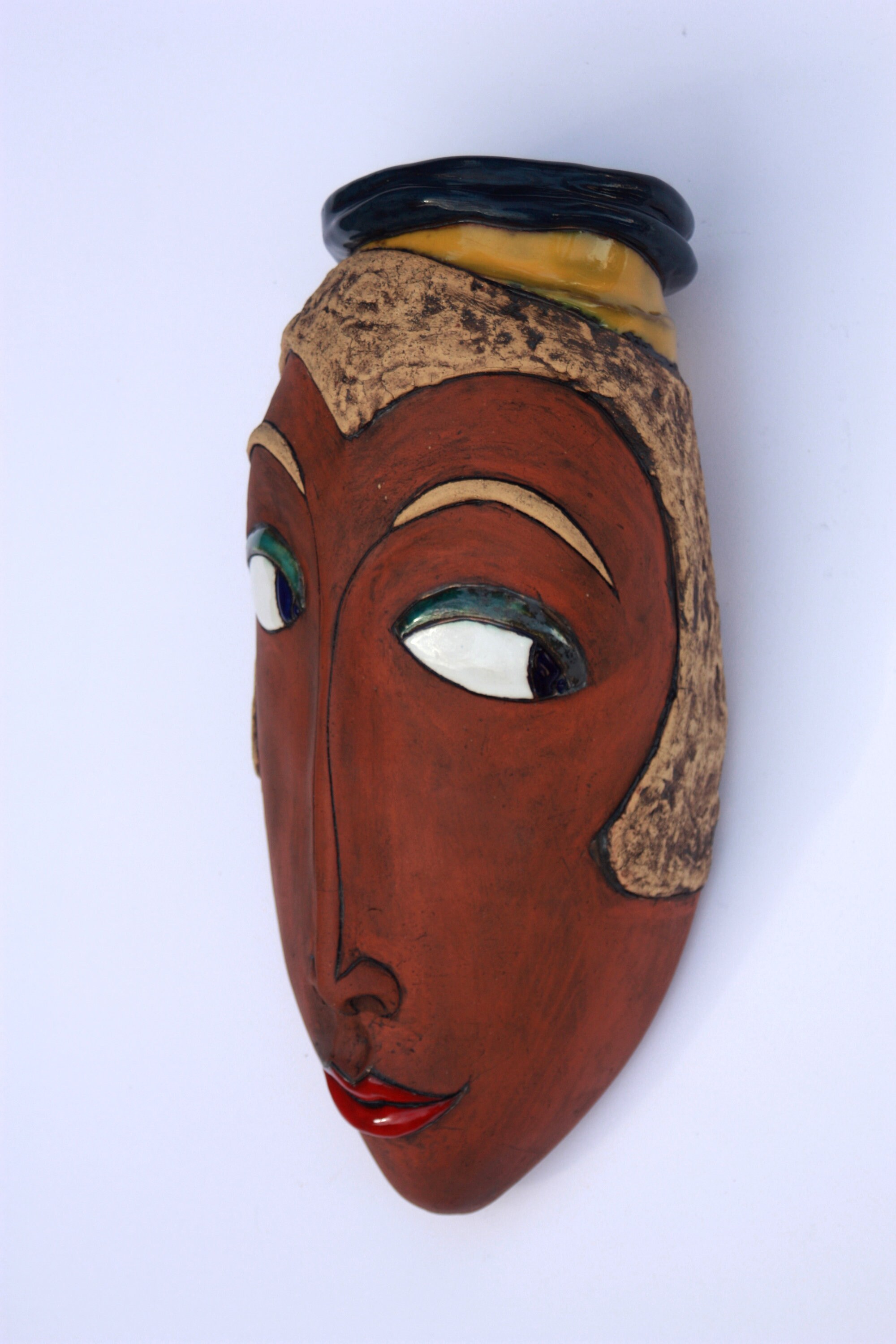 Ceramic sculpture Mask for wall Home decor mask Fireplace | Etsy