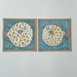 Ceramic Tile, Fish Tile, Hanging Figure, Home Decor Tile, Pottery Tiles ...