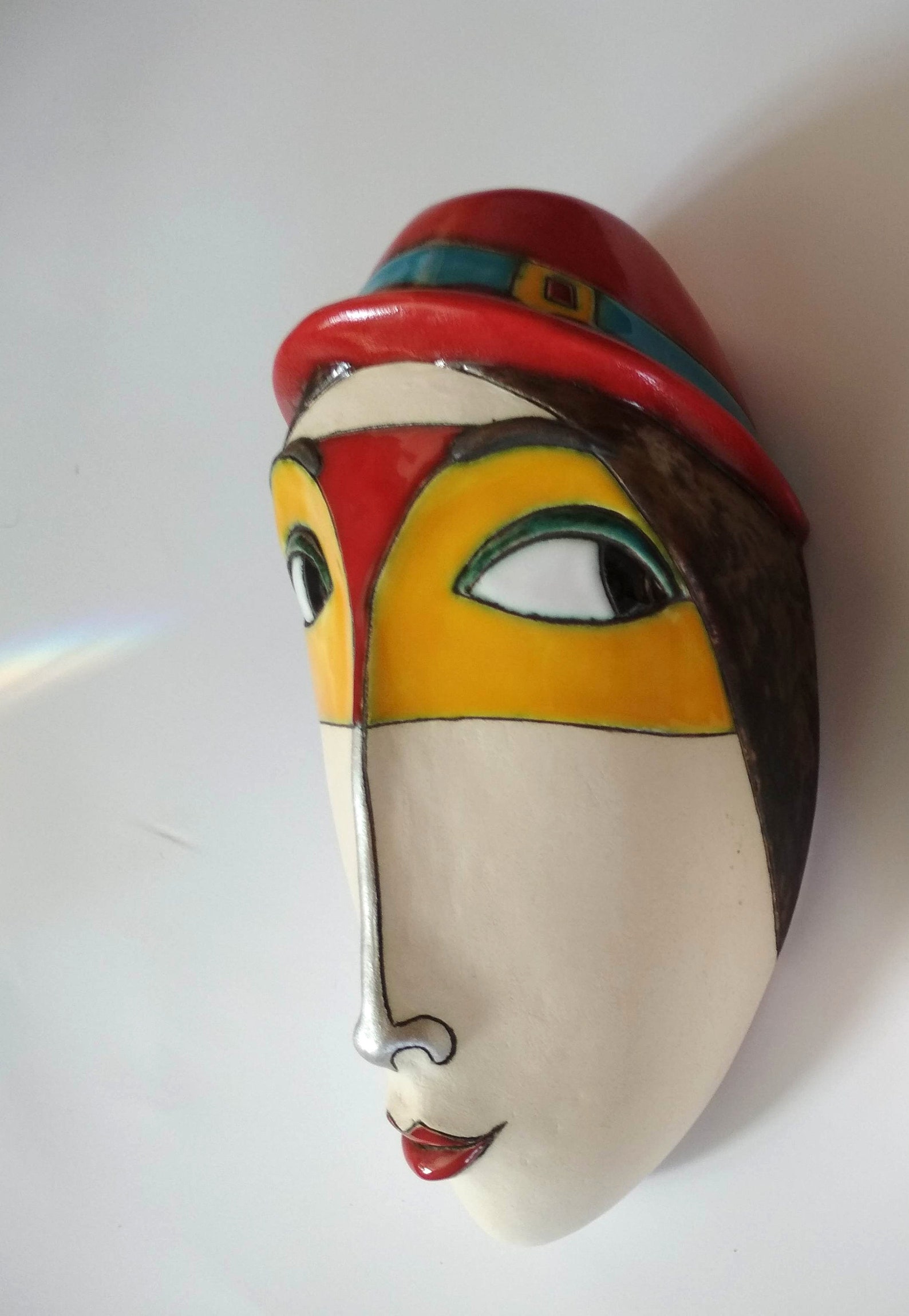 Ceramic Face Fireplace Decor Ceramic Wall Mask Mask of - Etsy