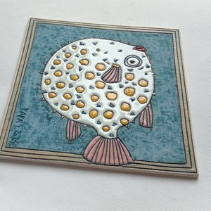 Ceramic Tile, Fish Tile, Hanging Figure, Home Decor Tile, Pottery Tiles ...