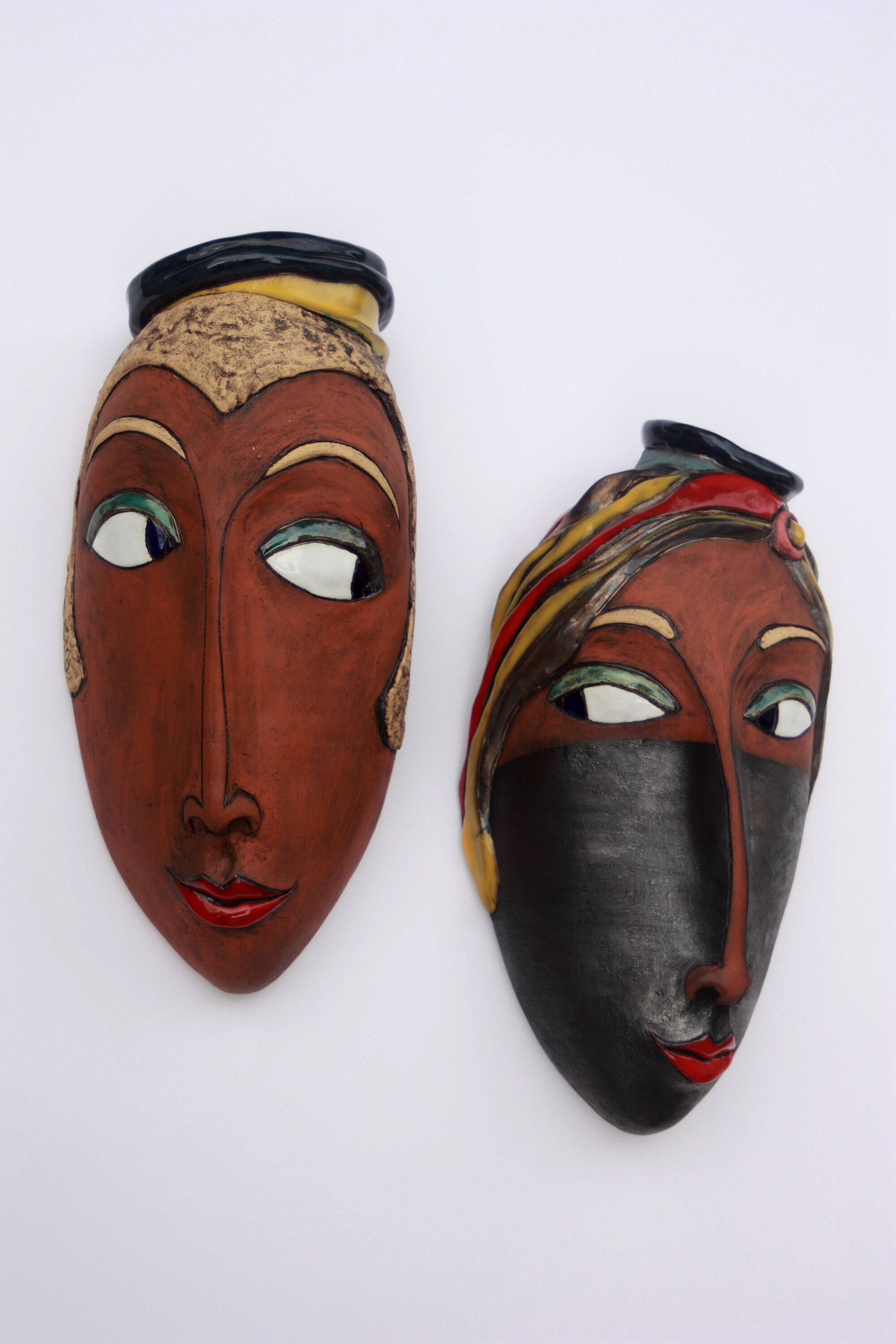 Ceramic sculpture Mask for wall Home decor mask Fireplace | Etsy