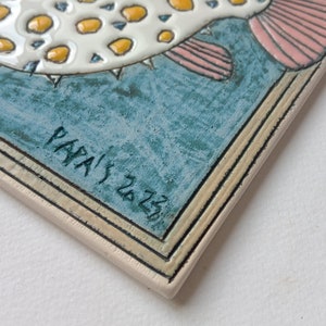 Ceramic Tile, Fish Tile, Hanging Figure, Home Decor Tile, Pottery Tiles ...