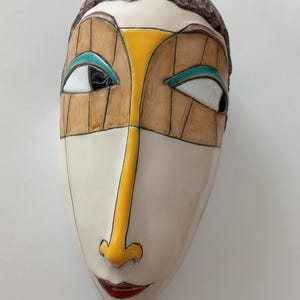 Wall Mask, Ceramic Mask, Handmade Mask Woman, Hanging Wall Mask, Woman ...