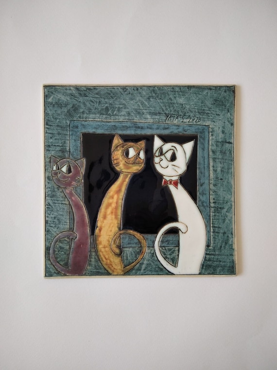 Ceramic tile Wall art Hanging figure Home decor tile | Etsy