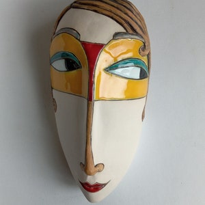 Wall Sculpture, Wall Decoration, Wall Art Decor, Ceramic Mask, Wall ...