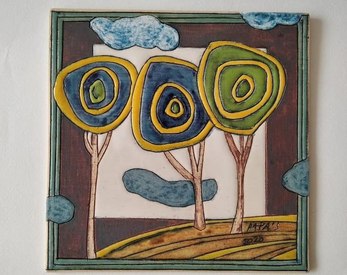 Handmade Ceramic Tile, Ceramic Wall Art, Tile Pottery, Home Decor, Wall ...