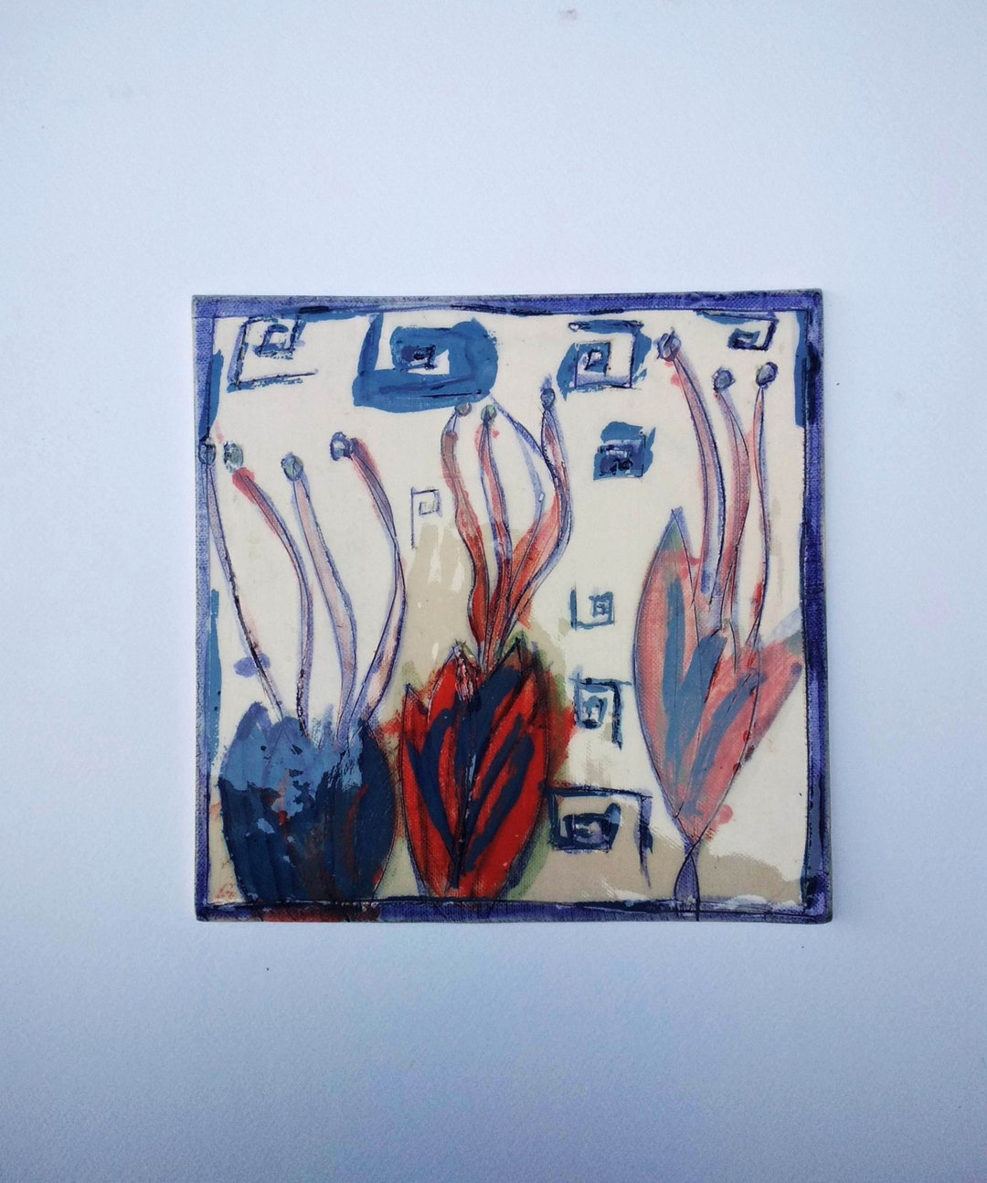 Hanging Wall, Ceramic Tile, Hanging Figure, Tile With Flowers, Home ...