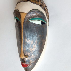 Ceramic Mask Handmade, Ceramic Face, Ceramic Sculpture, Mask for Wall ...