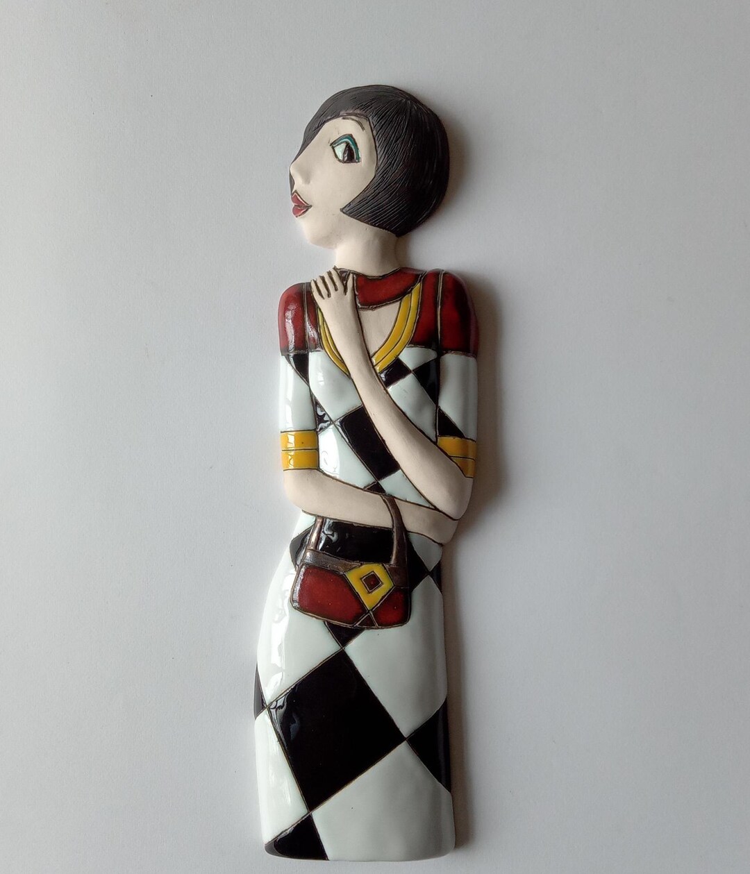 Ceramic Wall Figure, Woman Sculpture, Art Doll Sculptures, Pottery ...