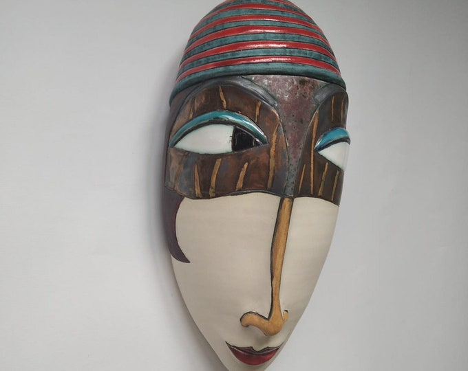 Wall Mask, Ceramic Handmade Mask, Decorative Mask, Vintage Decorative ...