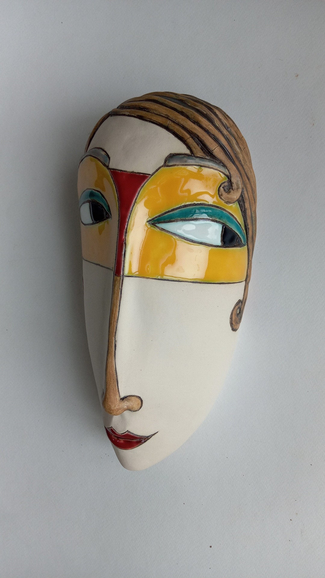 Wall Sculpture, Wall Decoration, Wall Art Decor, Ceramic Mask, Wall ...