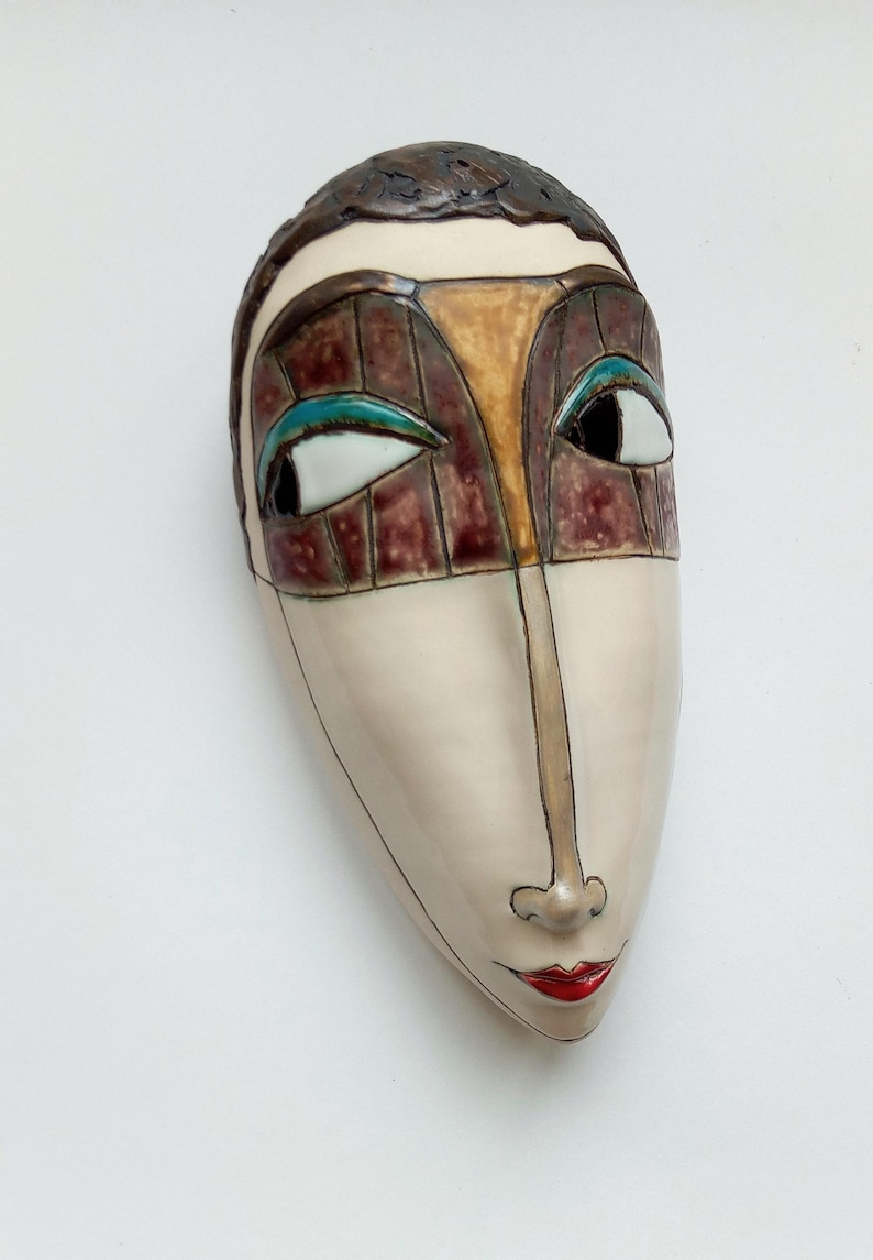 Wall Hanging Mask, Handmade Wall Mask, Pottery Wall Decor, Artisan ...