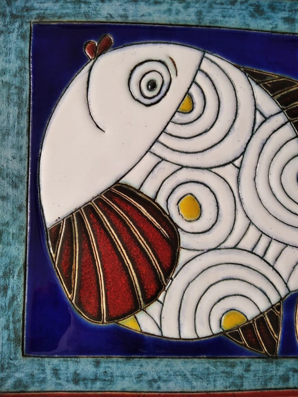 Wall Fish Tile, Art Plates, Decorative Ceramic Tile, Wall Hanging ...