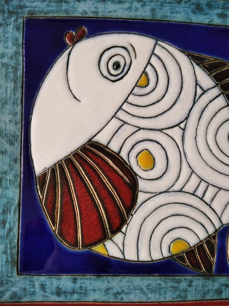 Wall Fish Tile, Art Plates, Decorative Ceramic Tile, Wall Hanging ...