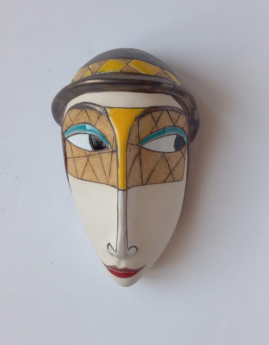 Modern Sculpture, Wall Art Sculpture, Handmade Mask, Home Decor Mask ...