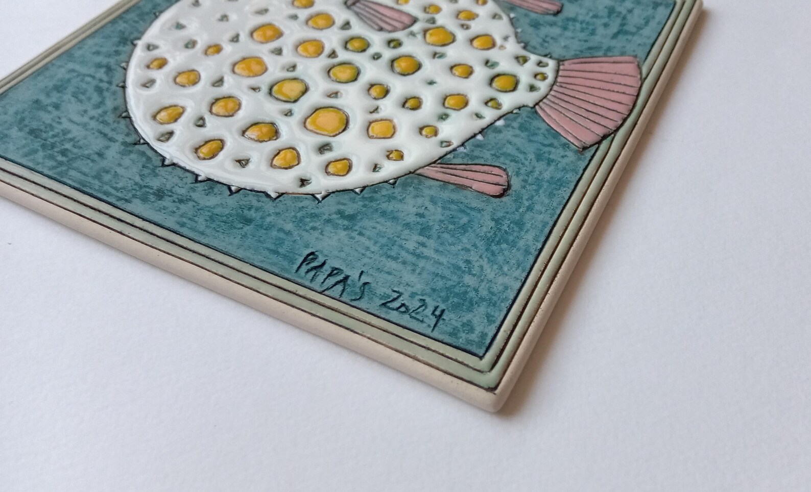 Ceramic Wall Tile, Handmade Wall Tile, Ceramic Tile Art, Decorative ...
