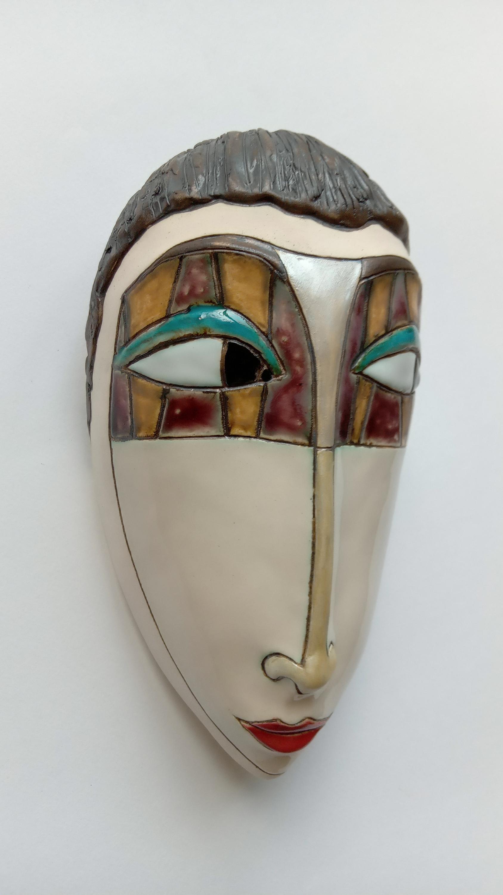 Ceramic Mask Handmade, Ceramic Face, Ceramic Sculpture, Mask for Wall ...