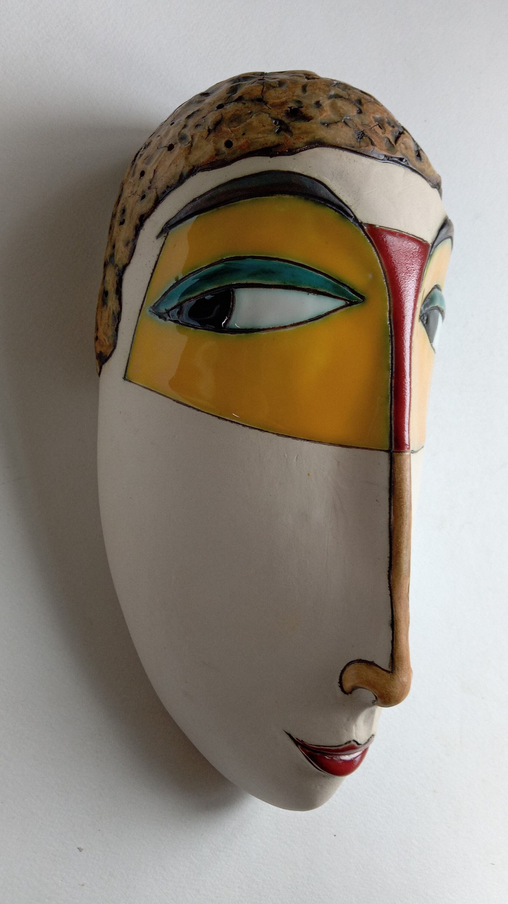 Wall Mask, Ceramic Handmade Mask, Decorative Mask, Vintage Decorative ...