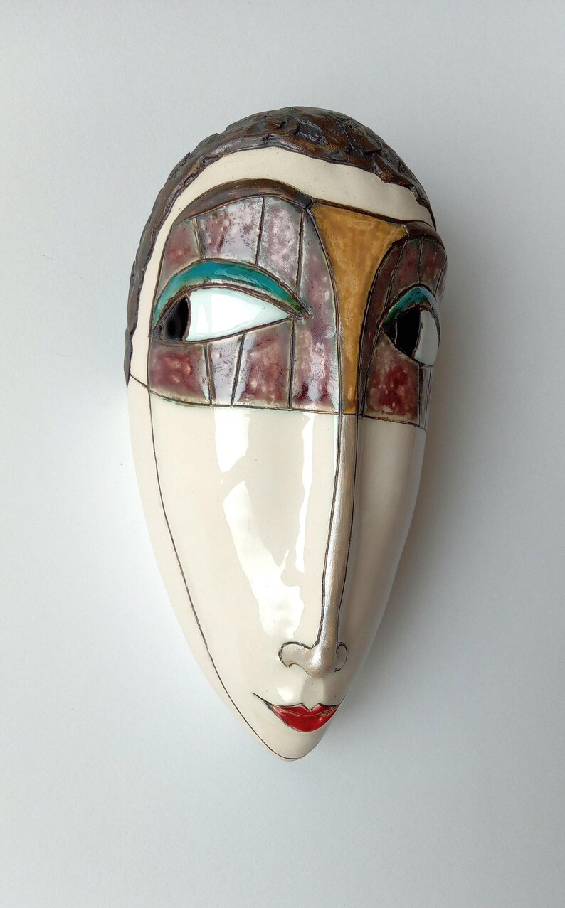 Wall Hanging Mask, Handmade Wall Mask, Pottery Wall Decor, Artisan ...