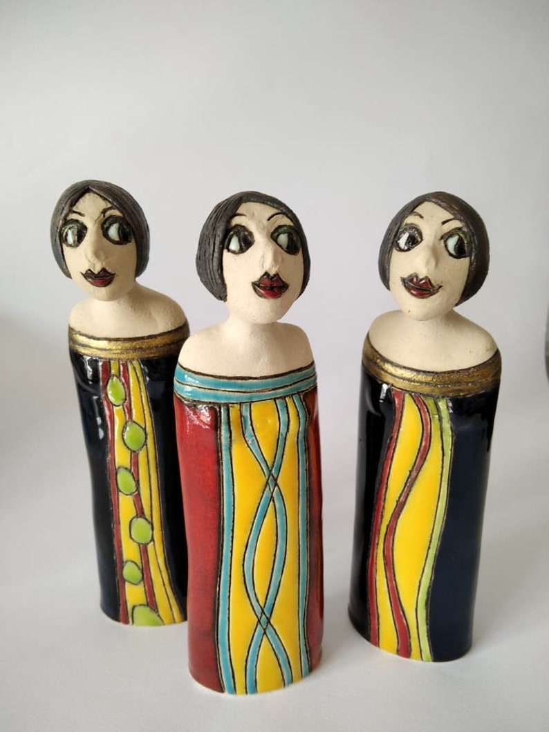 Sculpture Figurines Handmade figure OOAK doll Sculpture woman Gift for ...