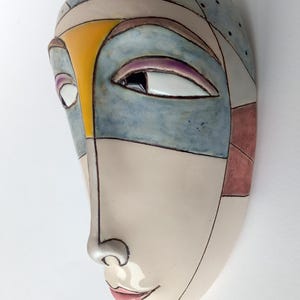 Ceramic Face, Fireplace Decor, Ceramic Wall Mask, Ceramic Sculpture ...
