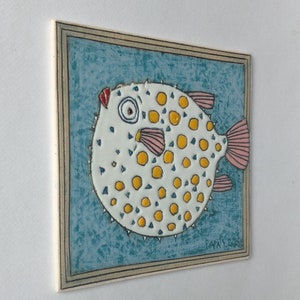 Ceramic Tile, Fish Tile, Hanging Figure, Home Decor Tile, Pottery Tiles ...