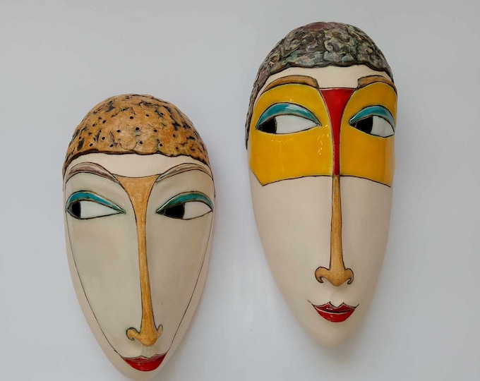 Wall Sculpture, Wall Decoration, Wall Art Decor, Ceramic Mask, Wall ...