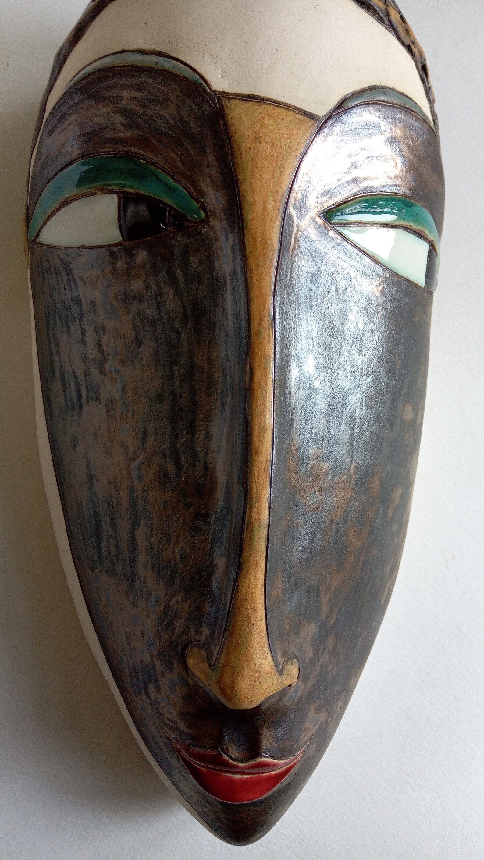 Ceramic Mask Handmade, Ceramic Face, Ceramic Sculpture, Mask for Wall ...
