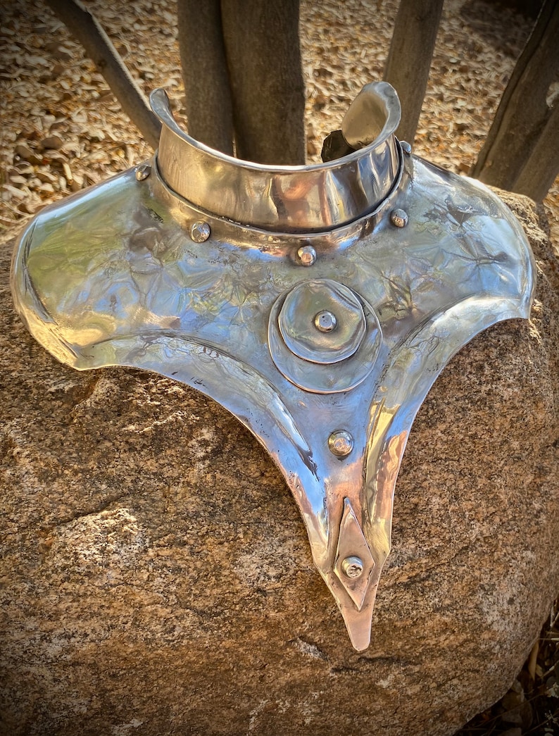Armor Moon Gorget Metal -voluptuous Female Style - Etsy
