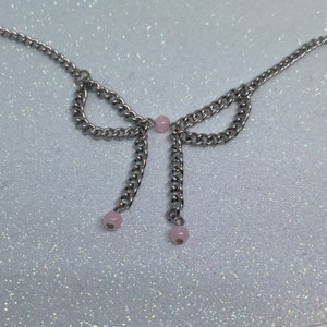 Chain Bow Necklace Stainless Steel - Etsy