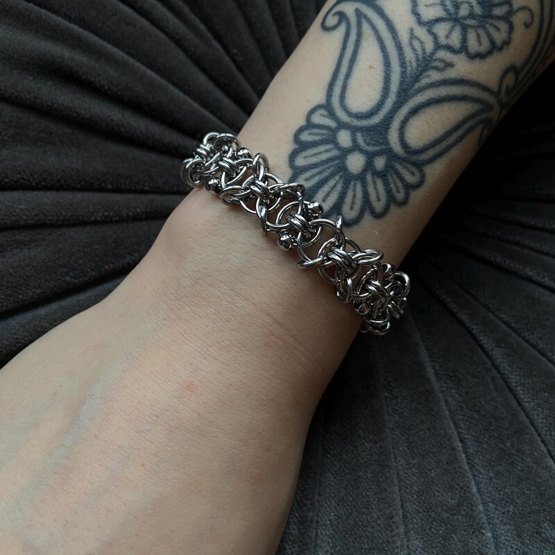 Goth Chainmail Bracelet - Etsy UK
