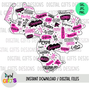 Venezuelan Words, Design Svg, Png, Jpg Design, Silhouette, Cricut, Cut ...