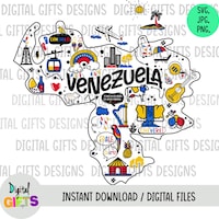 Venezuela SVG PNG Outline Map Script Venezuelan Border Venezolana ...