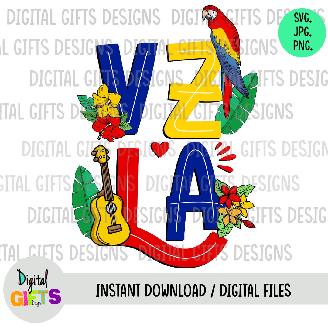 Venezuela colorida diseño Svg, Png, Jpg Design. - Etsy España