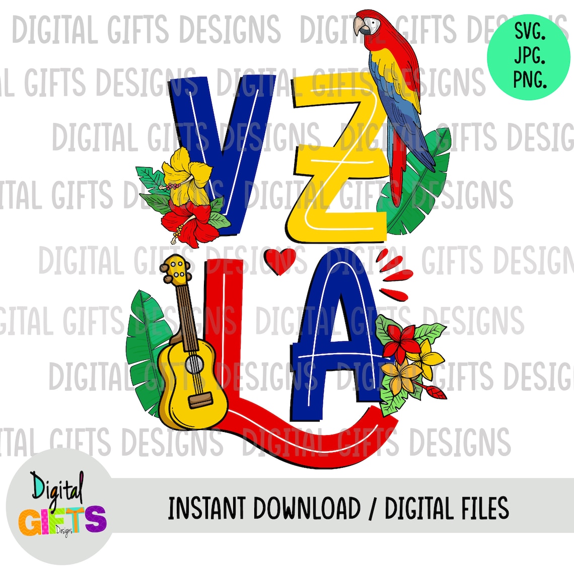Venezuela colorida diseño Svg, Png, Jpg Design. - Etsy España