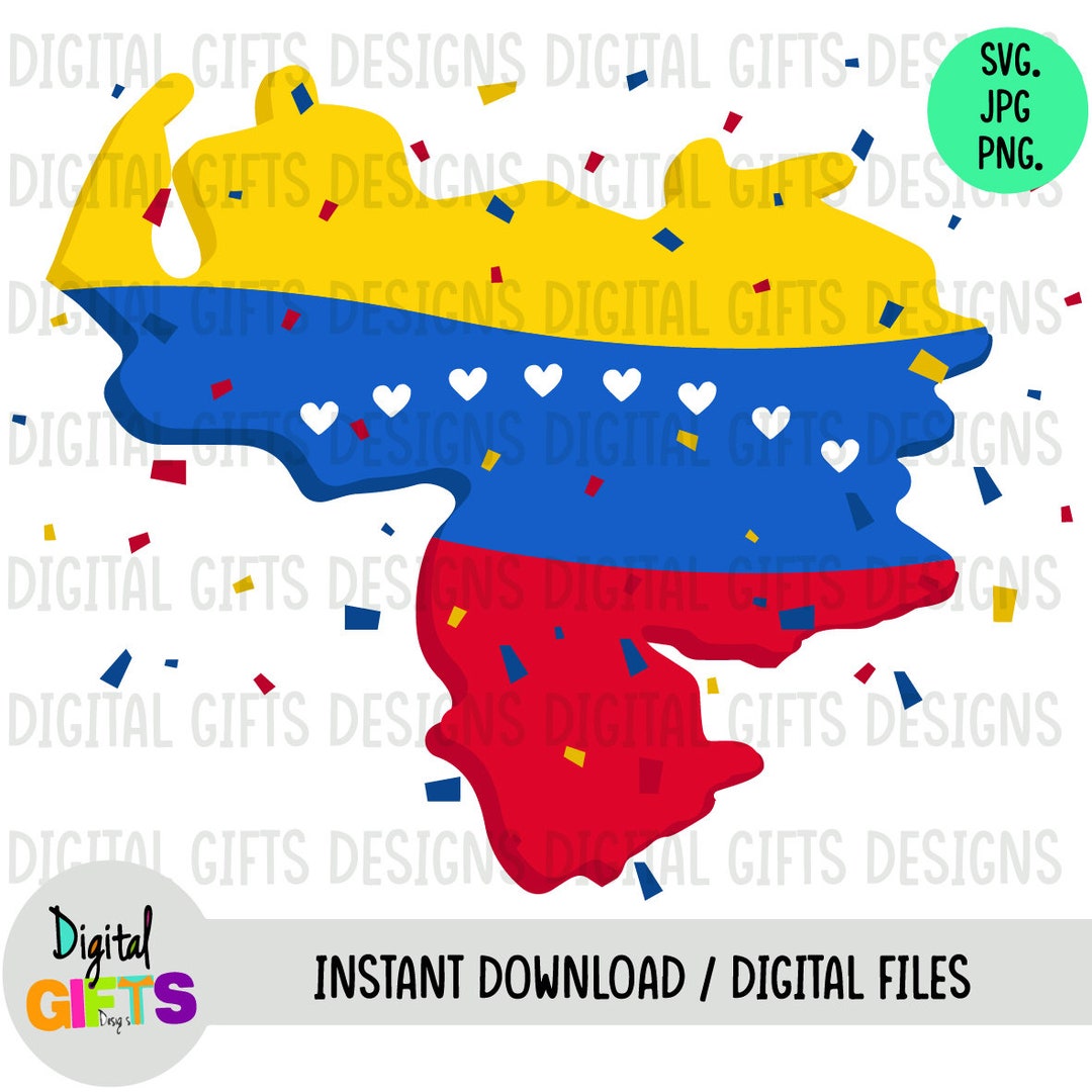 Venezuela Map With Flag - Etsy