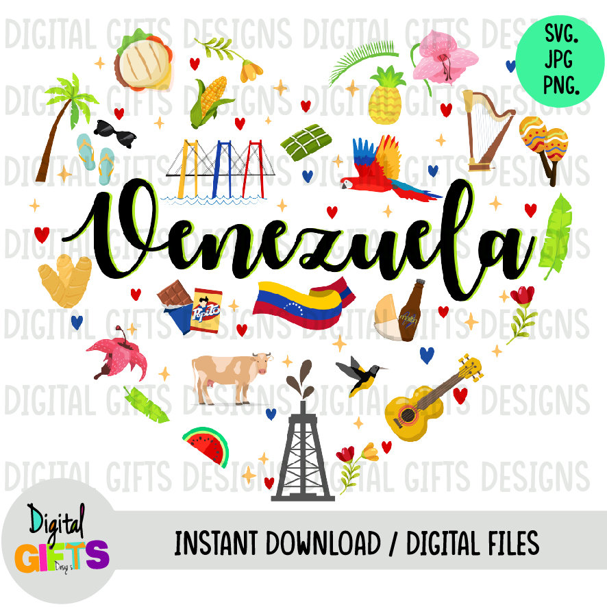 Venezuela Heart, Design Svg, Png, Jpg Design. - Etsy