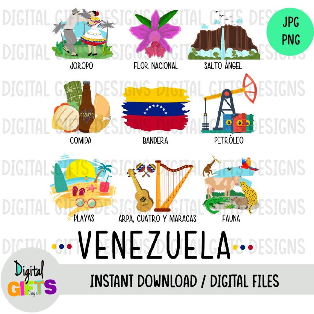Venezuela Symbols, Design in JPG and PNG Formats - Etsy