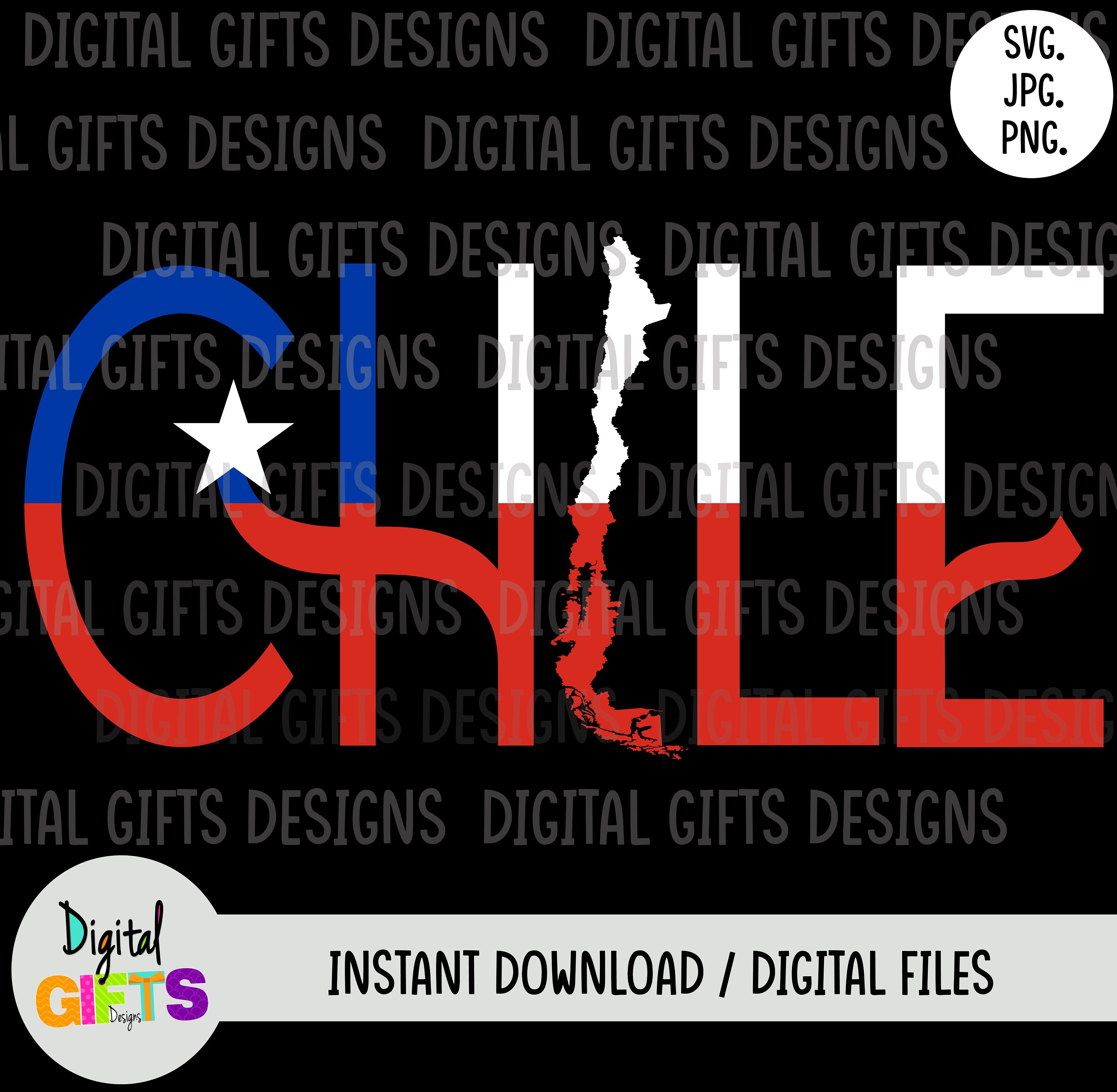 Chile, Svg Design, Png, Jpg Shirt Design, Silhouette, Cricut, Cut Files ...