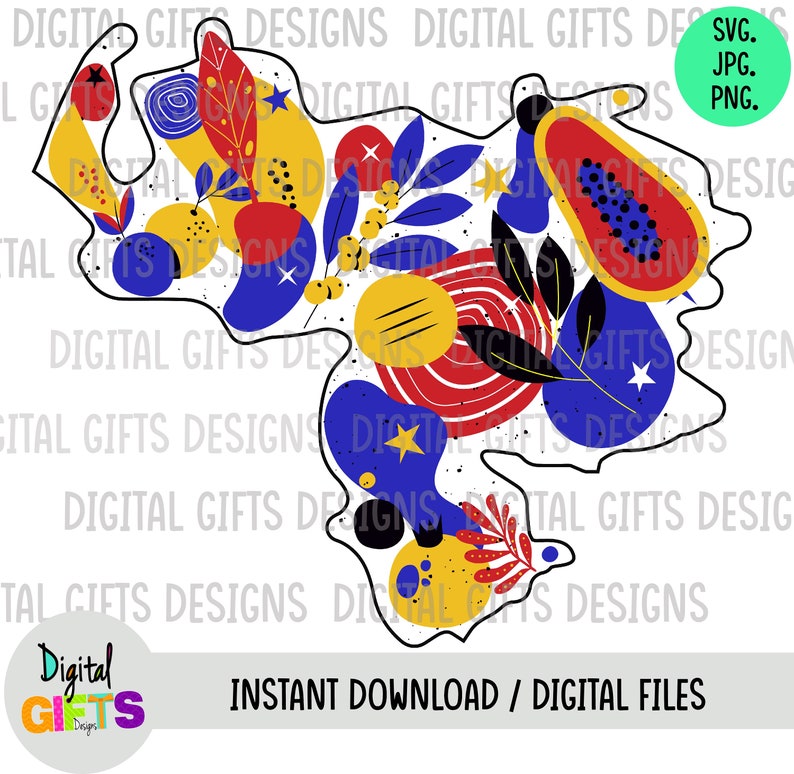 Mapa VZLA abstracto, diseño Svg, Png, Jpg Design, Silhouette, Cricut ...