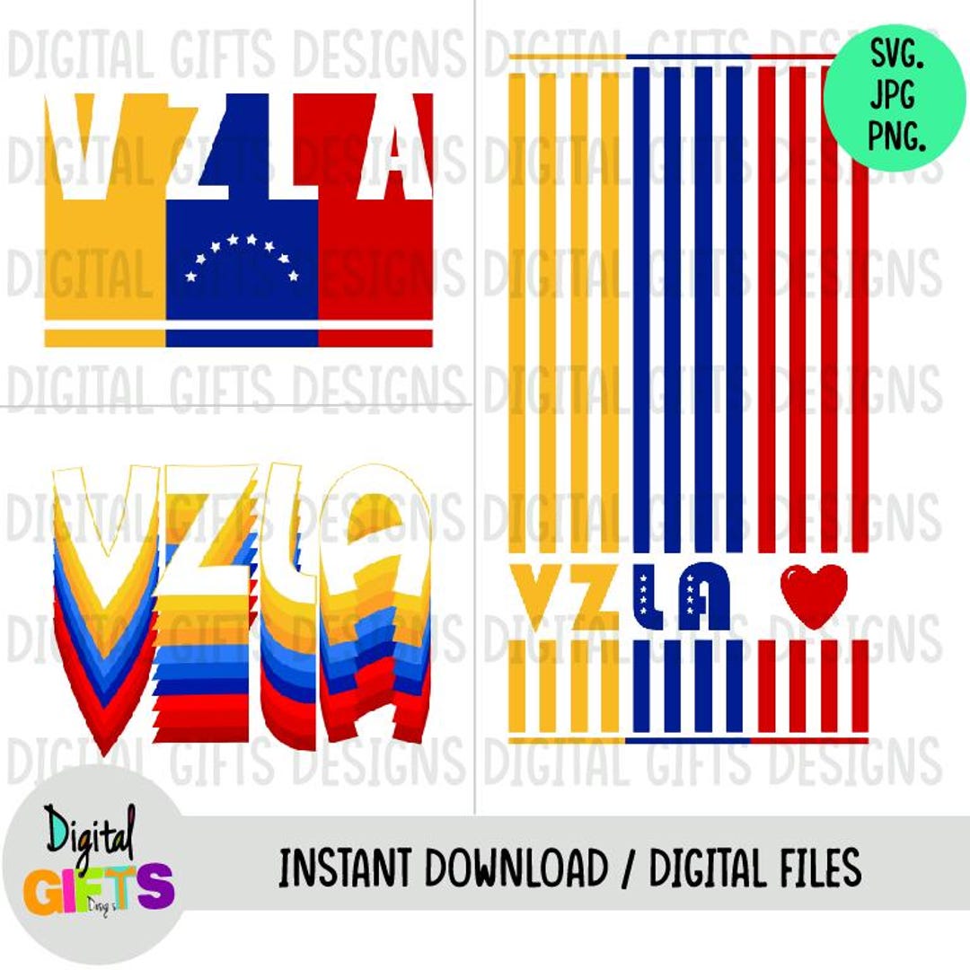 Tricolor Letters Venezuela, 3 Designs in Svg, Png, Jpg Formats - Etsy