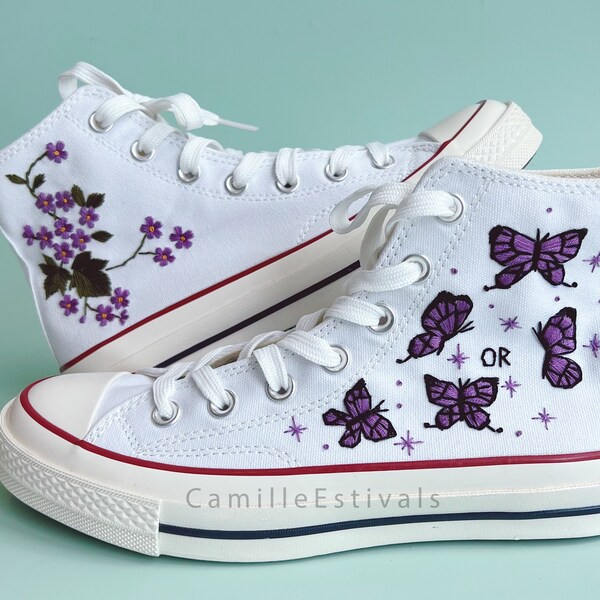 Purple Converse - Etsy