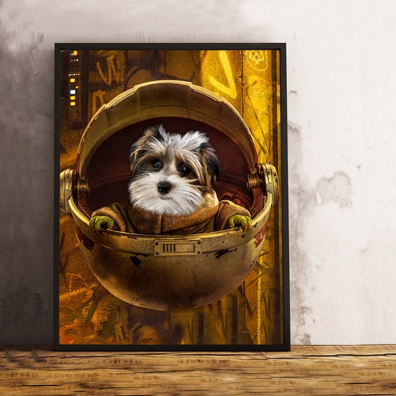 Grogu Portrait Mandalorian Dog Portrait Christmas Gift | Etsy