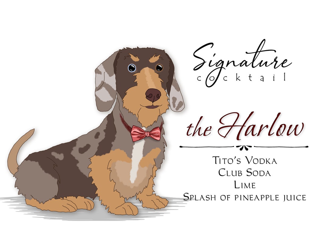 Custom Dog Portrait Signature Cocktail Sign Pet Portrait - Etsy