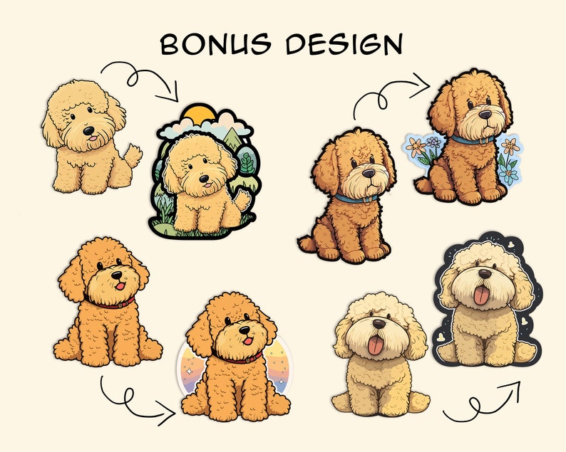 Goldendoodle Cute Vector Clipart With Transparent Background - Etsy